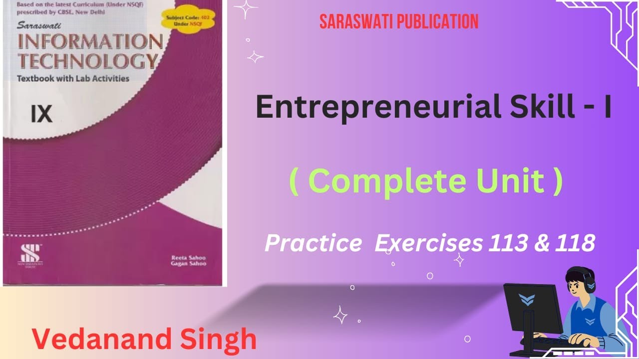 COMPLETE UNIT - Entrepreneurship skills Class 9 IT | ICT Skills IT ...
