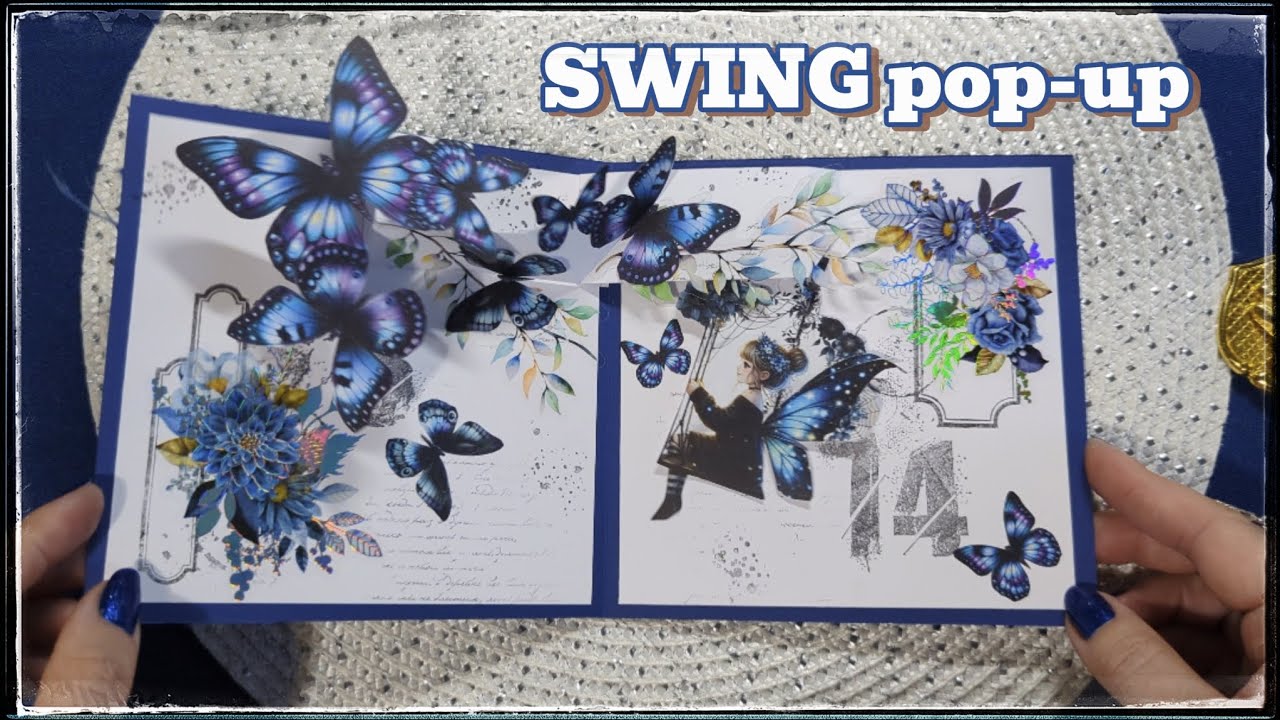 Swing POP-UP CARD DIY . Maximalist alert in blue Halloween decor 💙🪾🖤 # ...