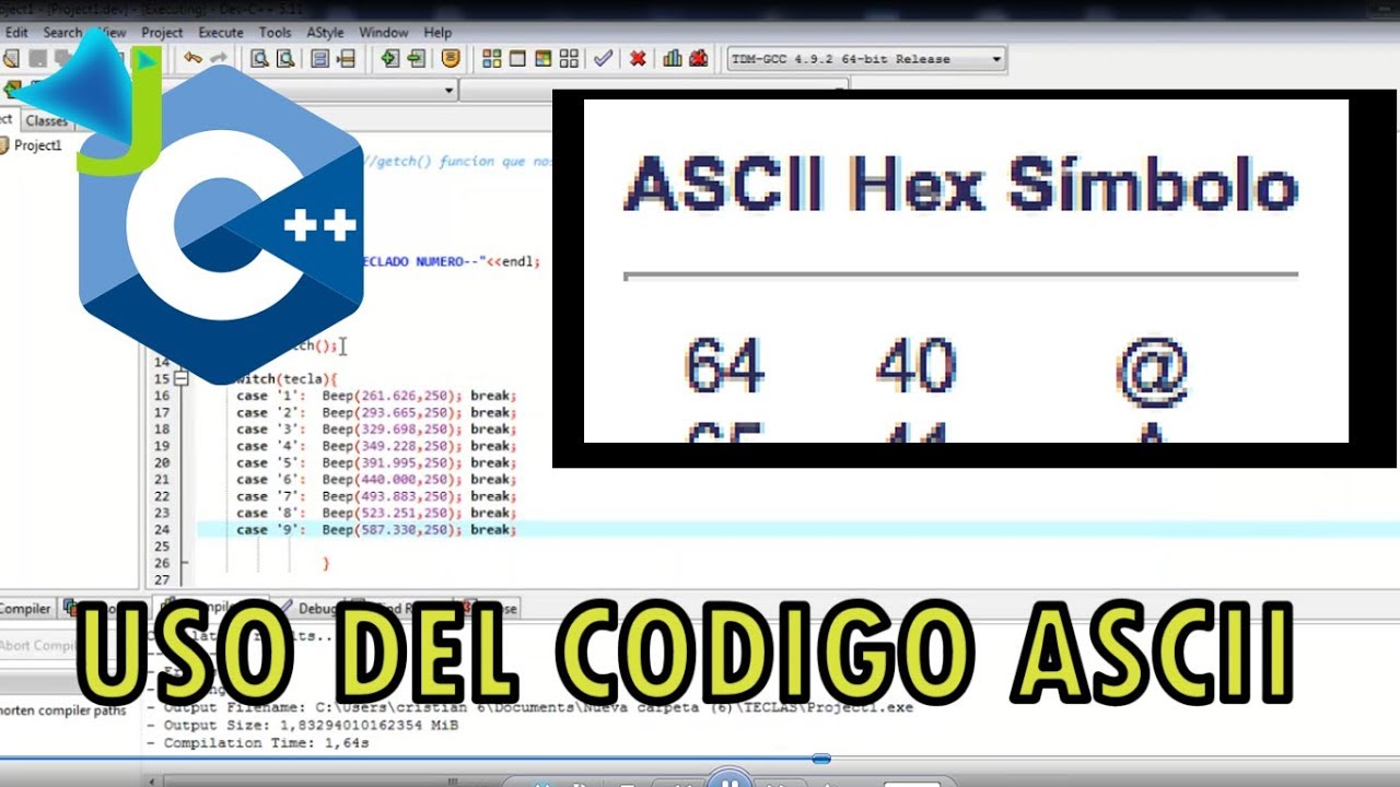 Uso Del Codigo Ascii Tutorial Programacion C Youtube