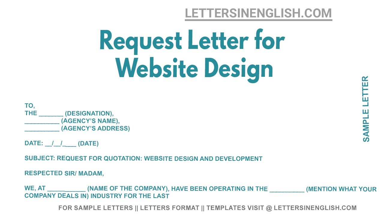 Request Letter For Website Design - Letter Requesting for Website ...