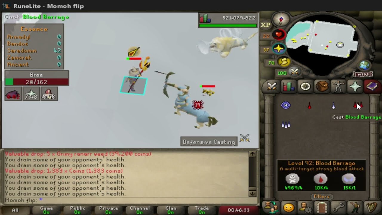 OSRS Tumeken's Shadow Commander Zilyana(Saradomin)trip/kill example ...