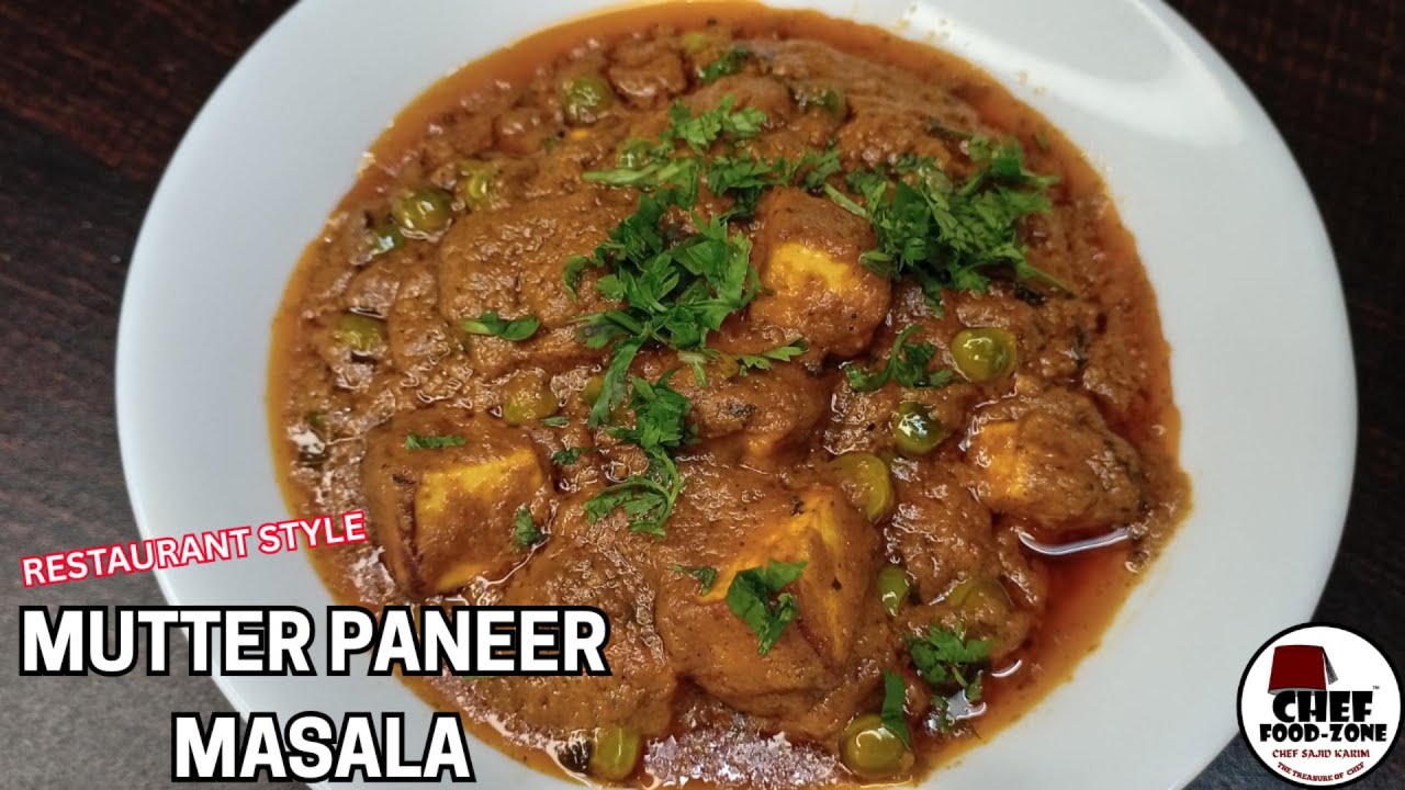 Mutter Paneer Masala Restaurant Style - YouTube