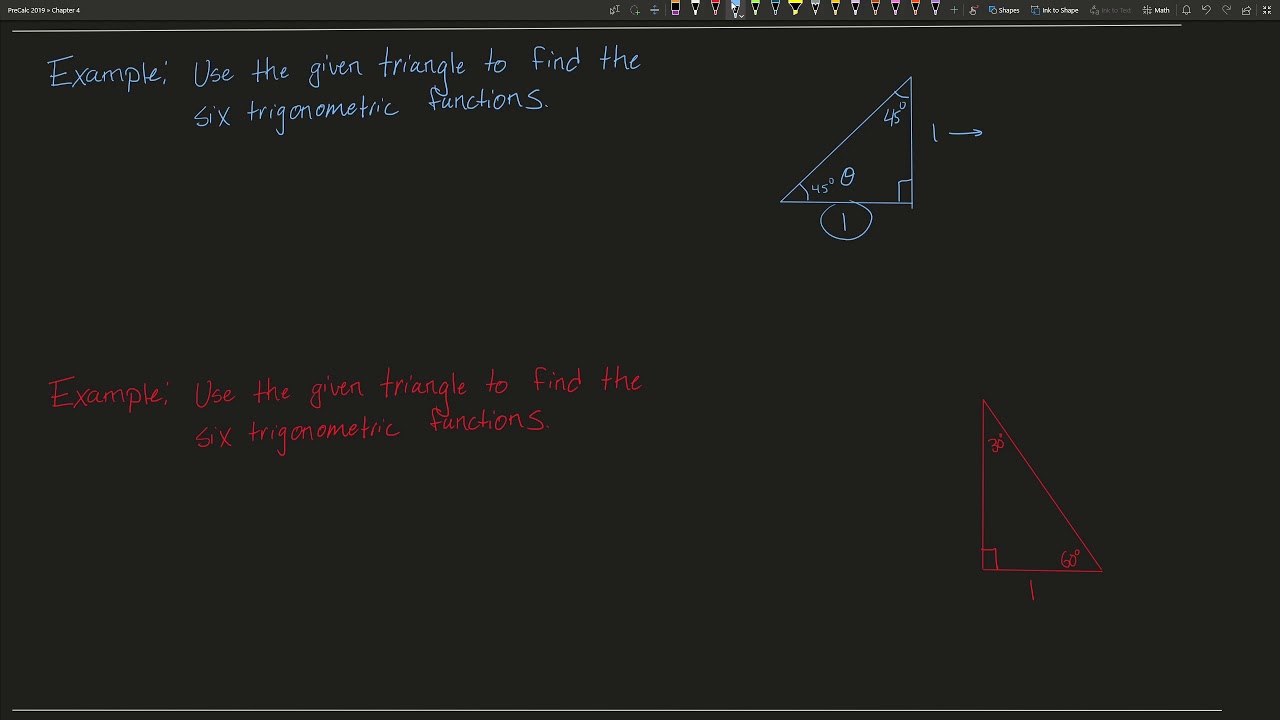Pre Calculus - Chapter 4 - Right Triangle Trig - YouTube
