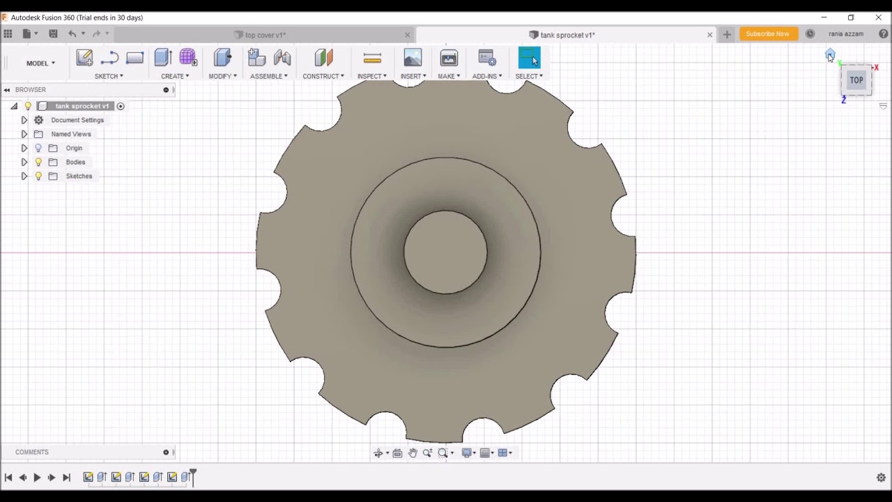 DESIGN THE SPROCKET OF MILITARY TANK BY FUSION 360 - YouTube