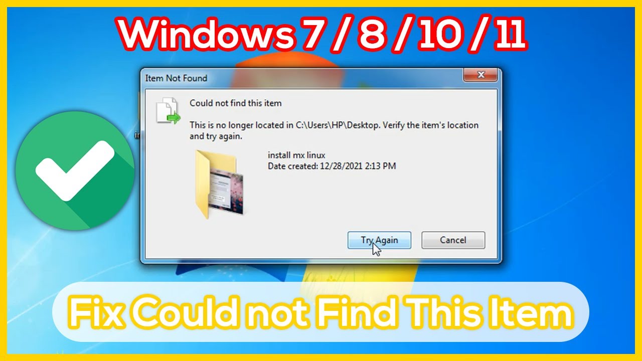 Fix Could not Find This Item This is no Longer Located in.. Verify The ...