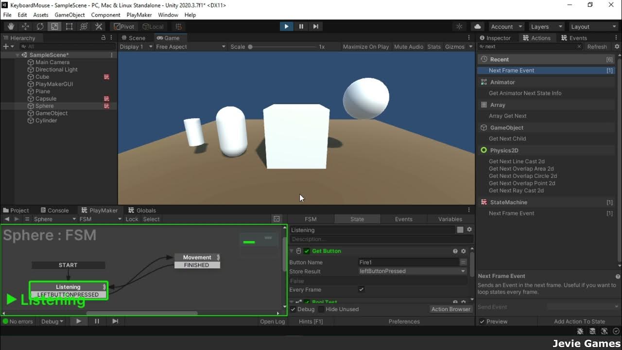 Unity Playmaker Keyboard and Mouse Events - YouTube