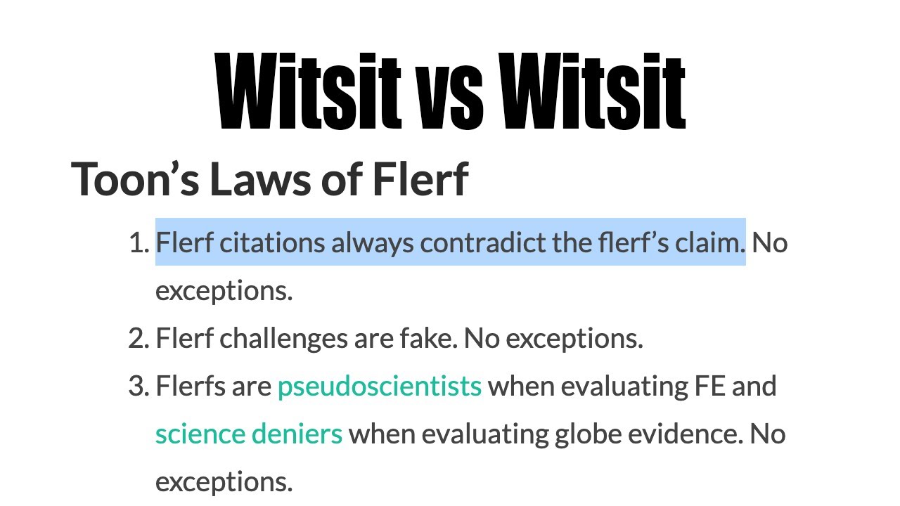 Witsit confirms first Law of Flerf - YouTube
