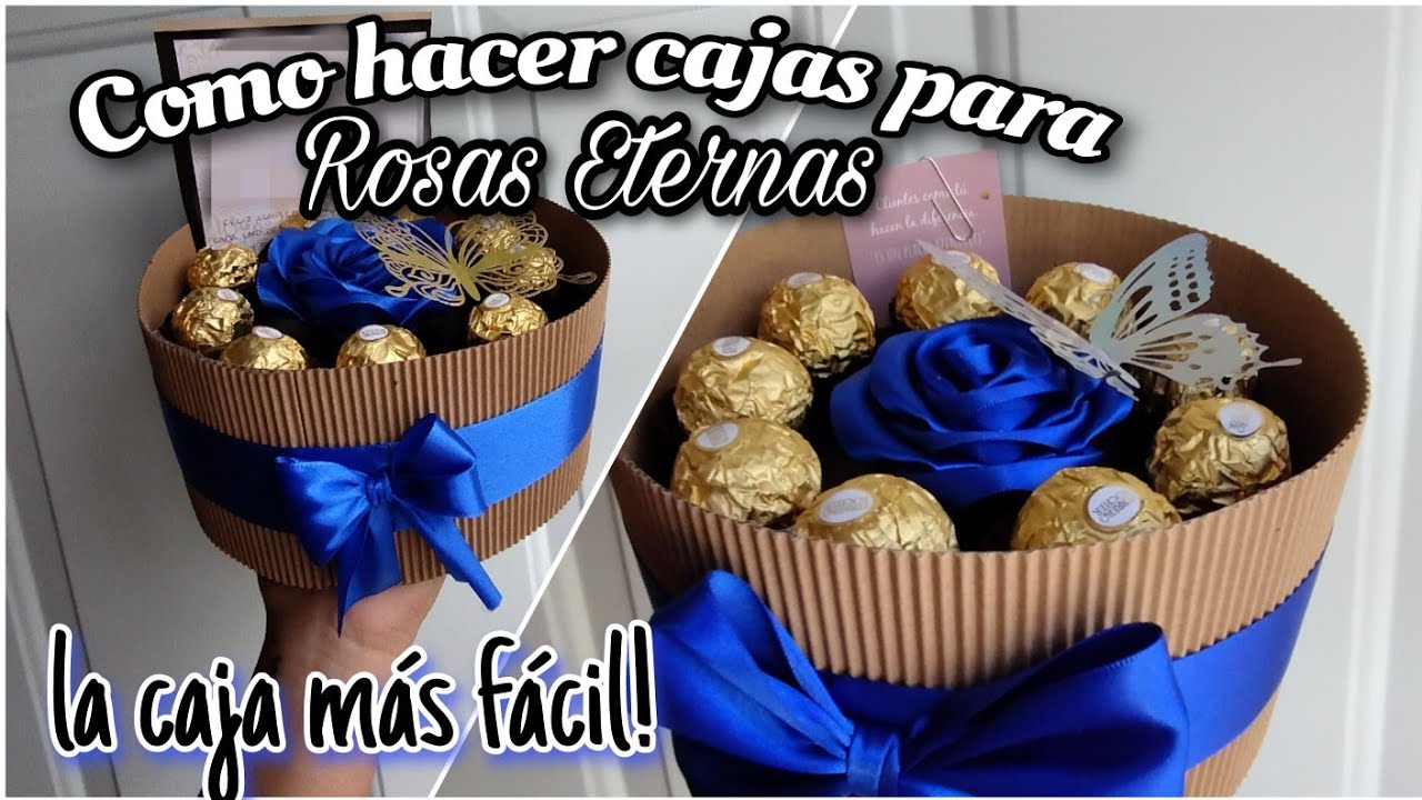 Como hacer caja para Rosas eternas 🌹 caja de cartón fácil paso a paso - YouTube