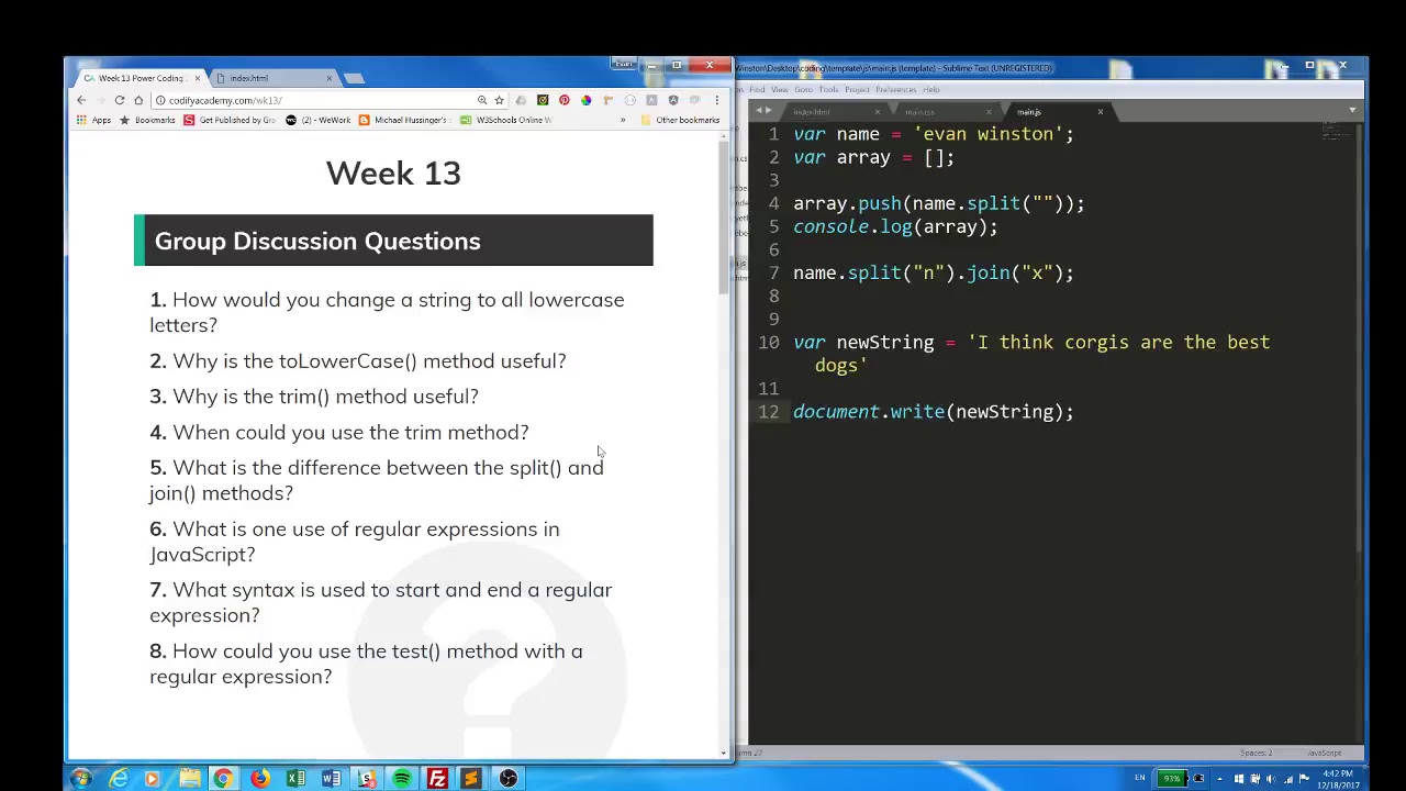 Javascript II -- Weeks 10-13 Review Session - YouTube