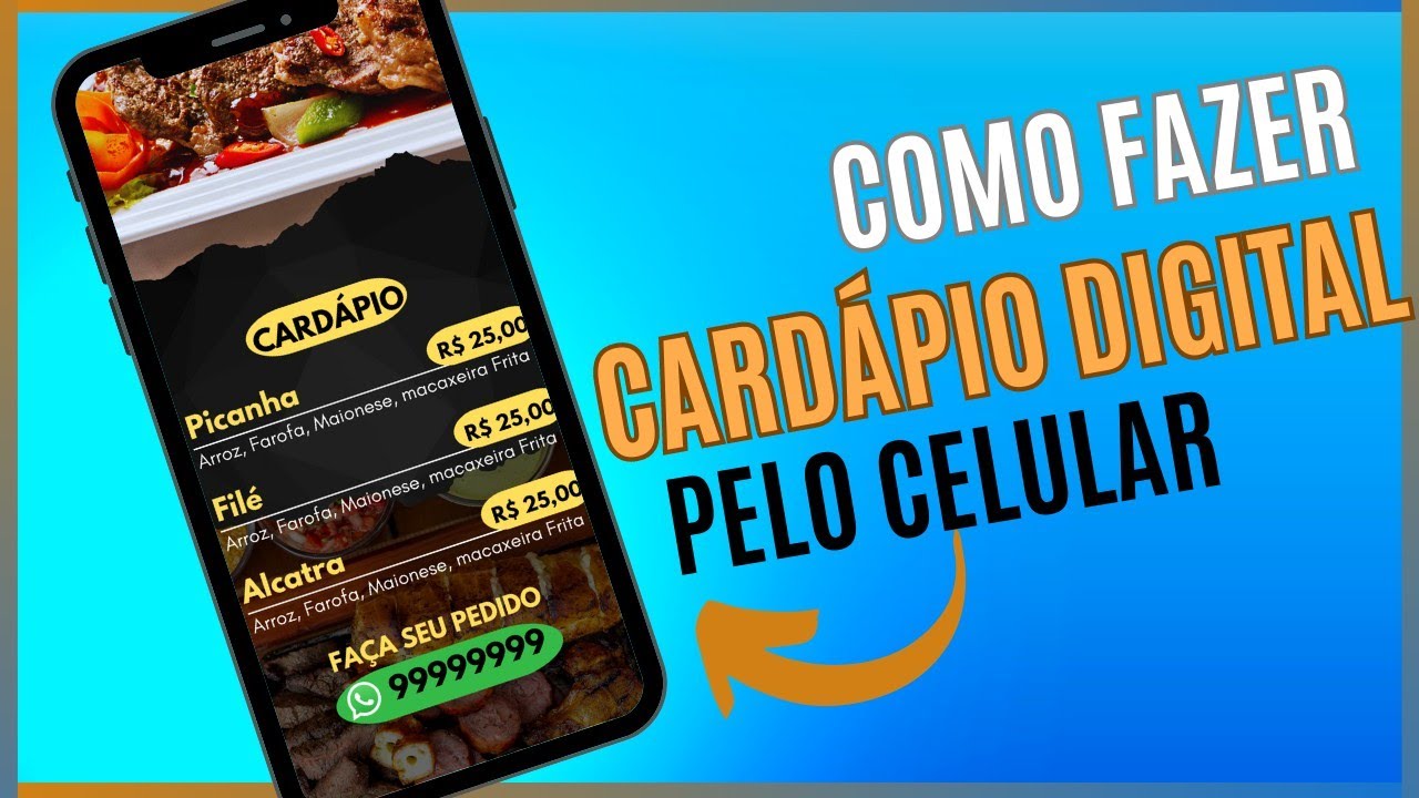 Como Fazer Cardápio Digital Grátis Pelo Celular Usando o CANVA - YouTube
