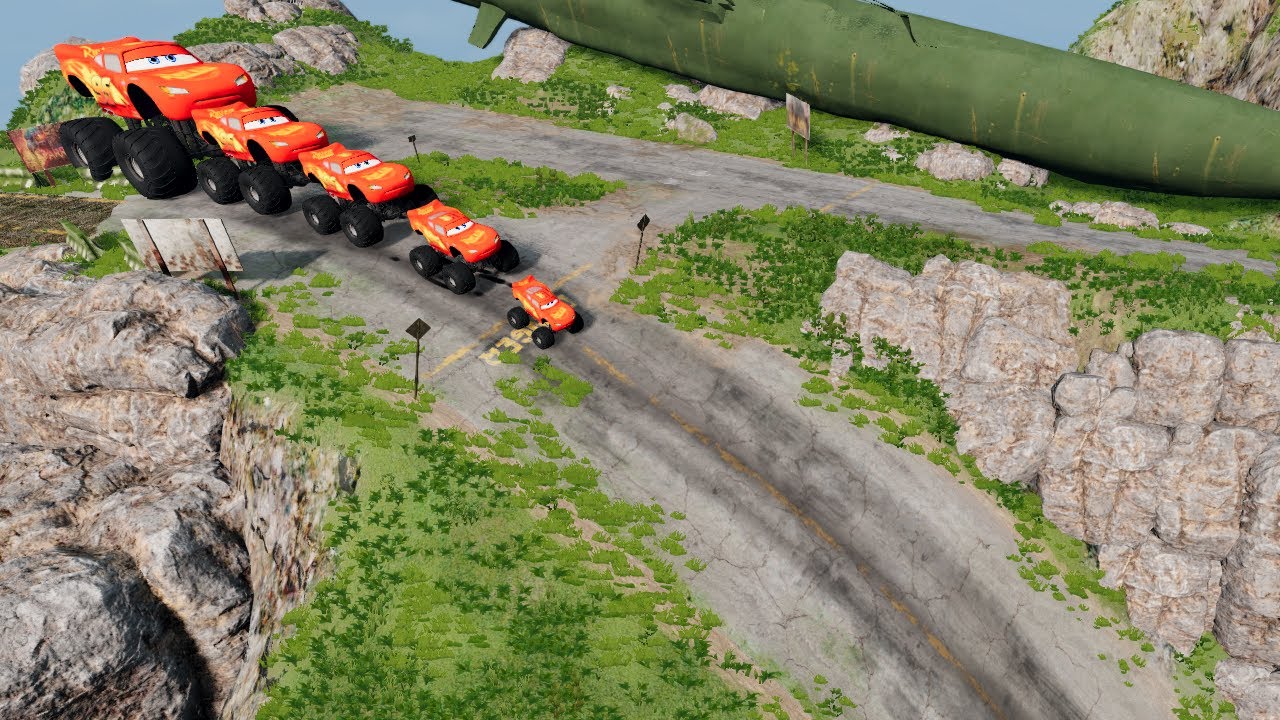 Big and Small Monster Truck Lightning Mcqueen #6 BeamNG Drive | Adek ...