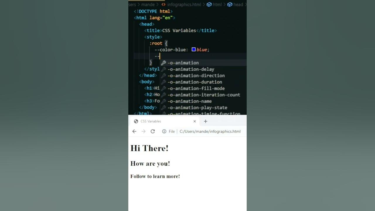 Using Css Variables Custom Css Properties Learn Html Css Js Ytshorts Shorts 5233