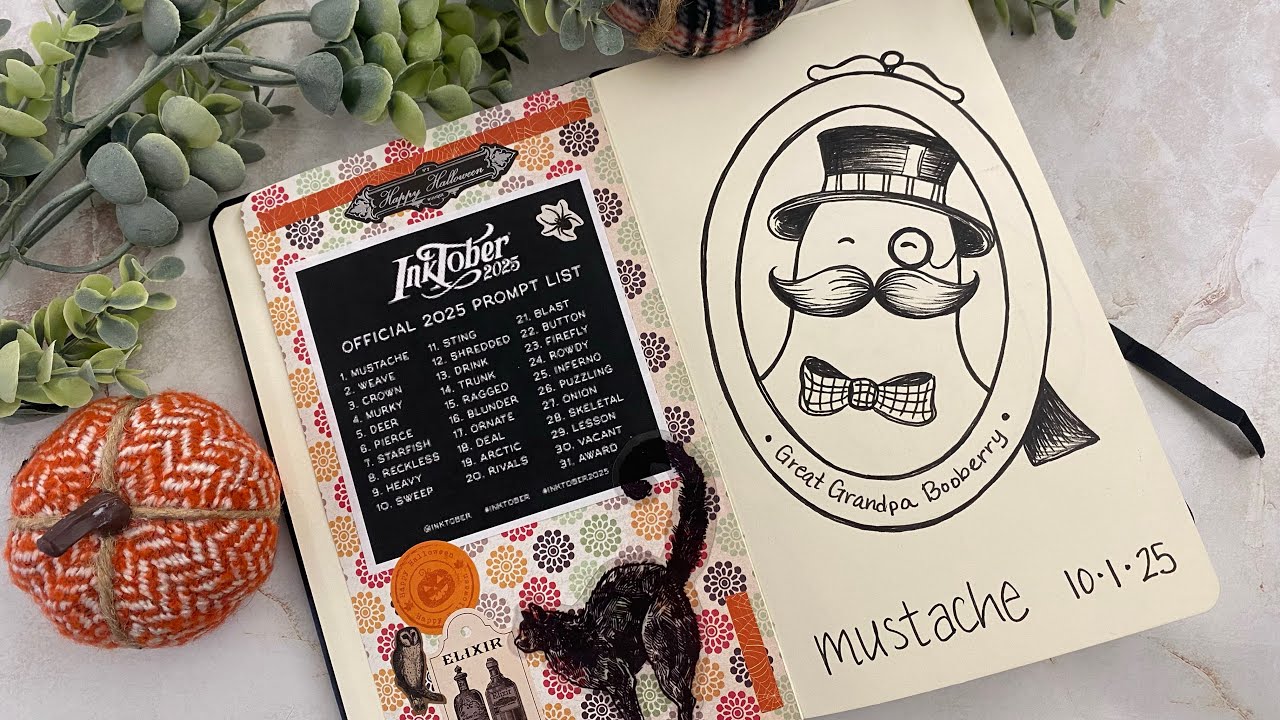 Art Journal Flip Through Inktober 2025 - YouTube
