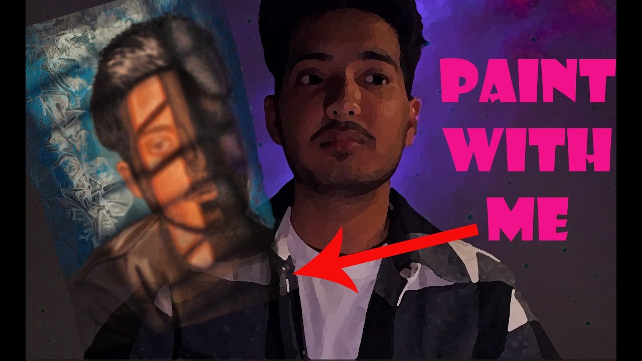 Watch me paint a Self-Portrait using acrylics|| My entire painting ...