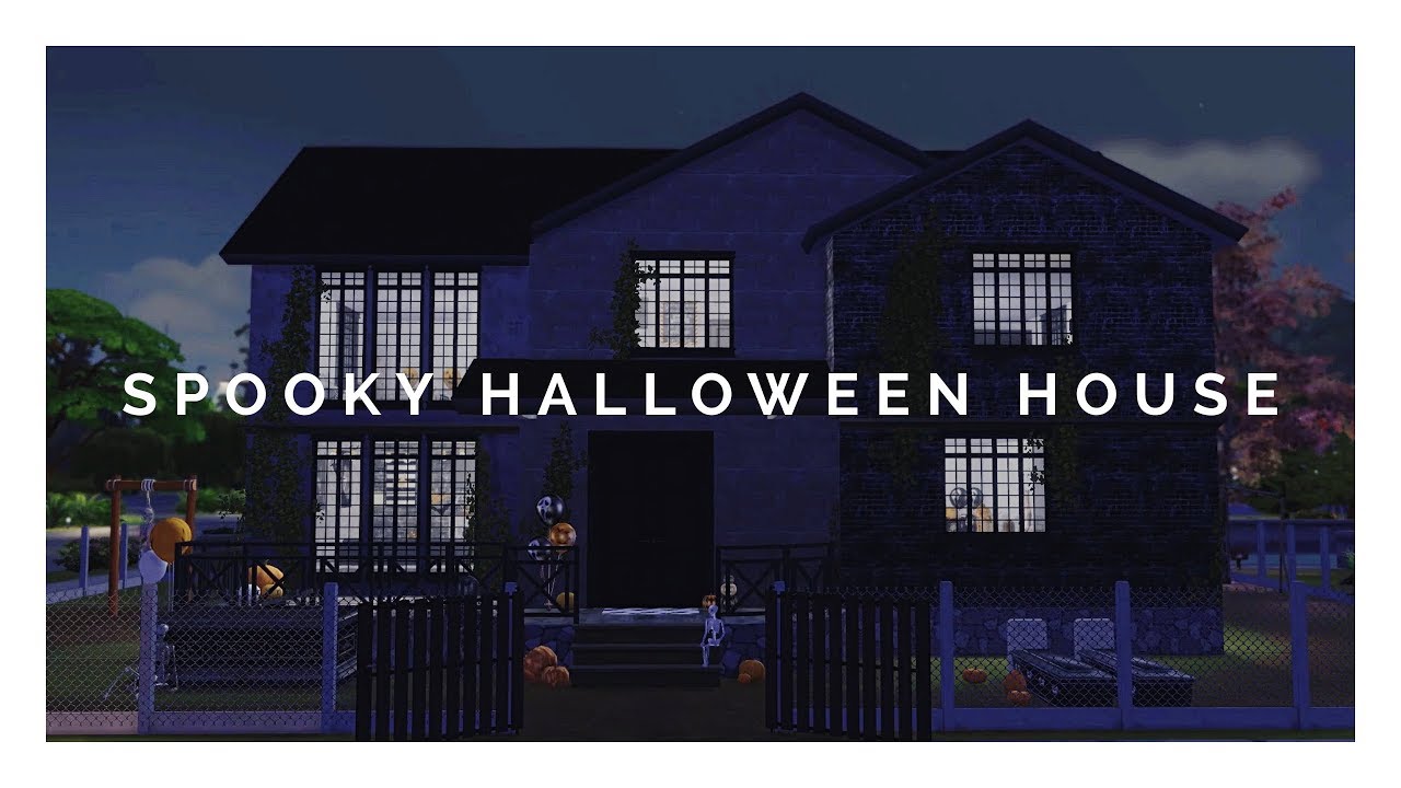The Sims 4: Speed Build | SPOOKY HALLOWEEN HOUSE + CC LINKS - YouTube