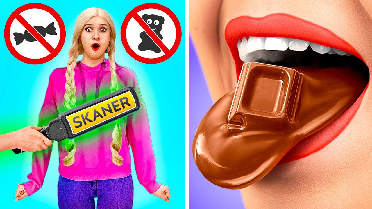 JAK WPROWADZIĆ JEDZENIE WSZĘDZIE, DOKĄD IDZIESZ🍕🤫 Zabawne Triki i ...