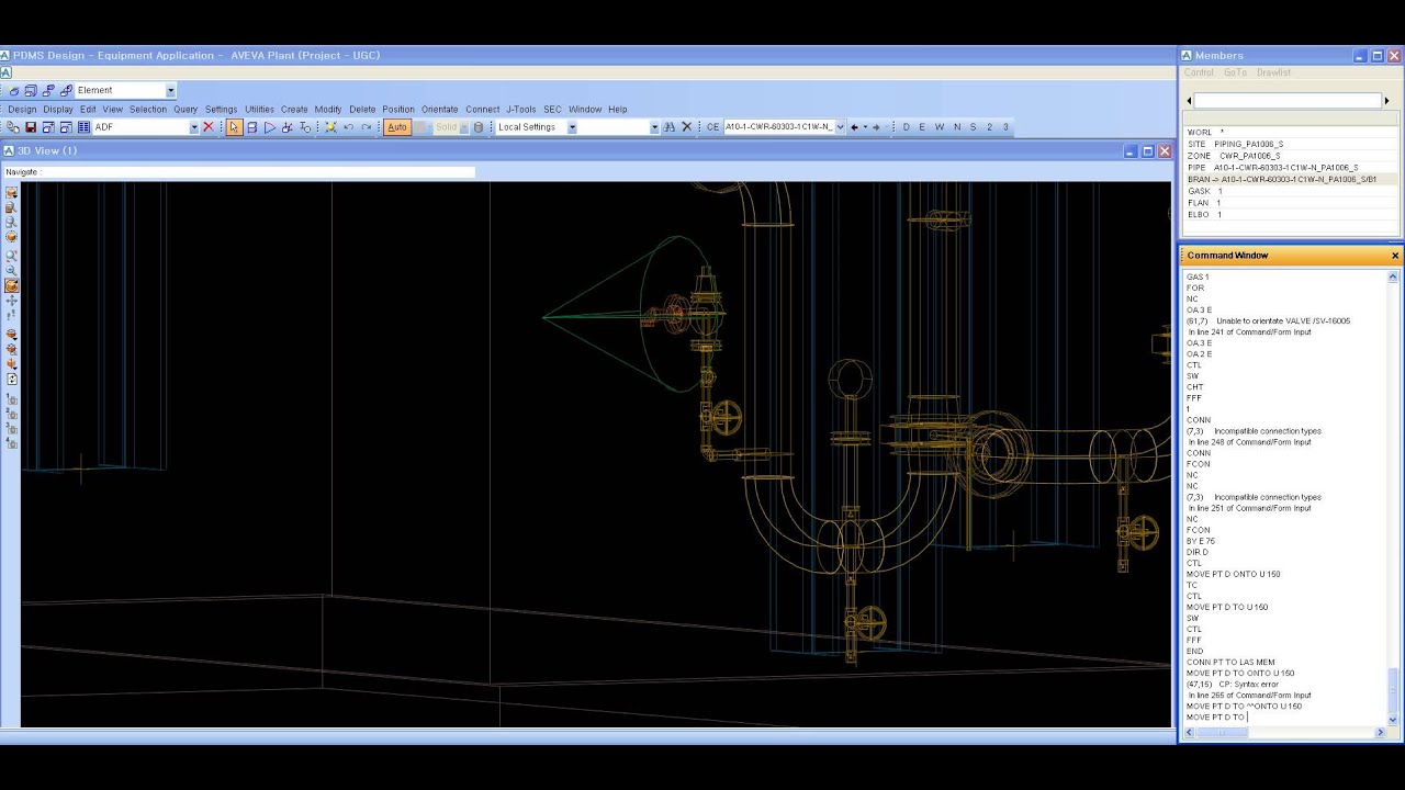 PDMS_Piping Pipe만 생성하기To OWS or ATM) 20130215 LYH - YouTube