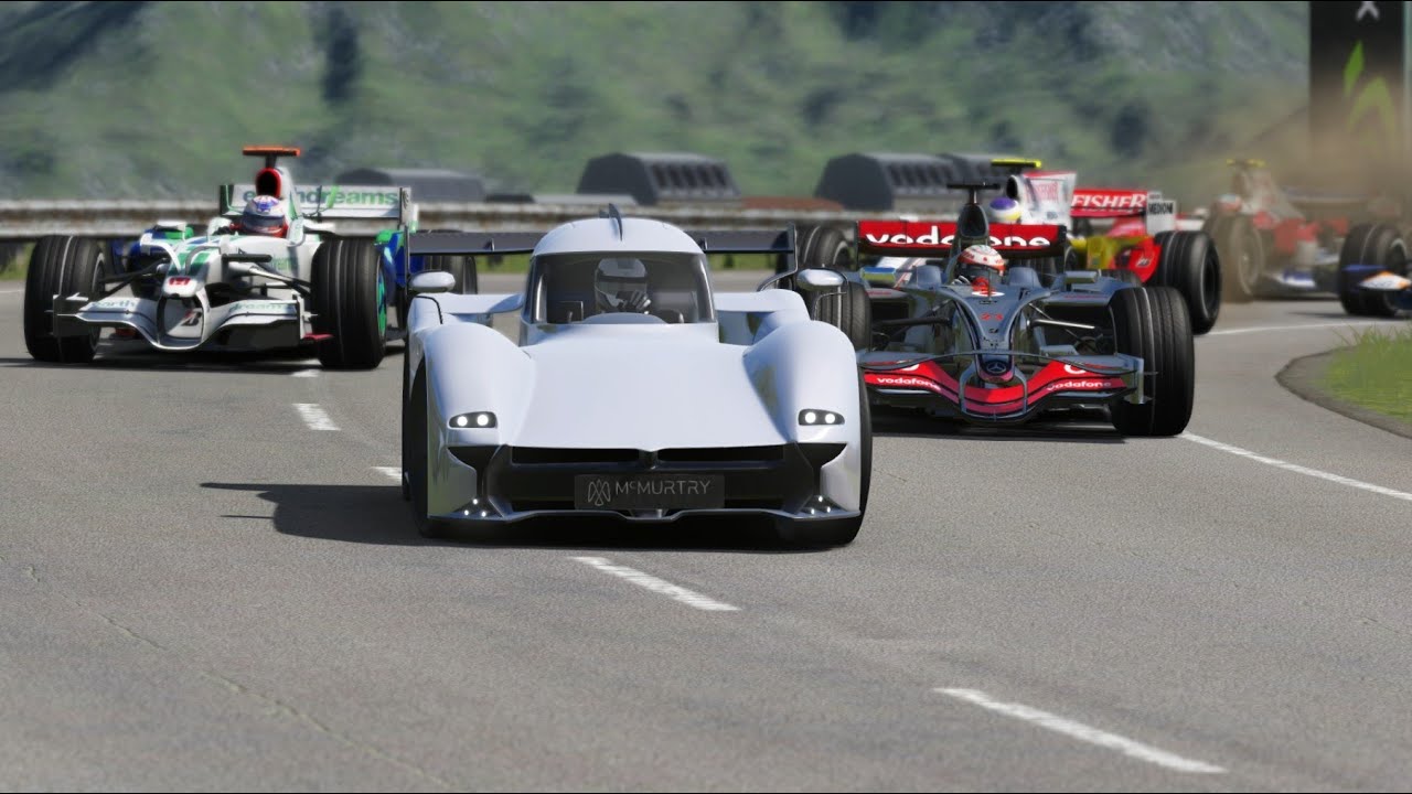 McMurtry Spéirling 2022 vs F1 2008 Race Cars at Highlands - YouTube