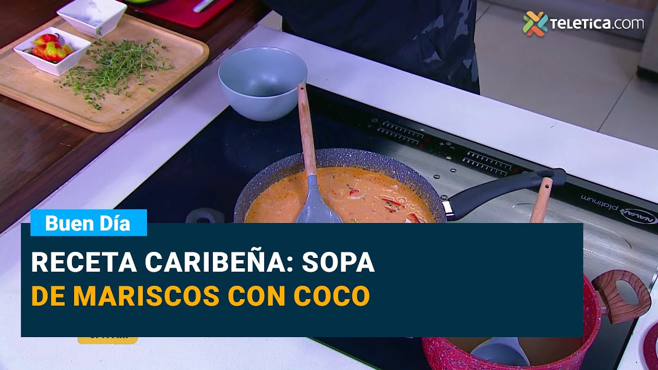 Receta caribeña: Sopa de mariscos con coco - YouTube