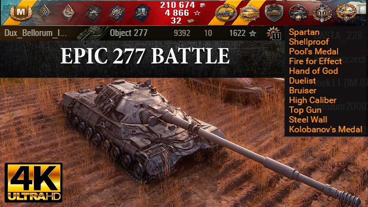 Object 277 video in Ultra HD 4K 🔝 EPIC BATTLE 9392 dmg, 10 kills, 1622 ...