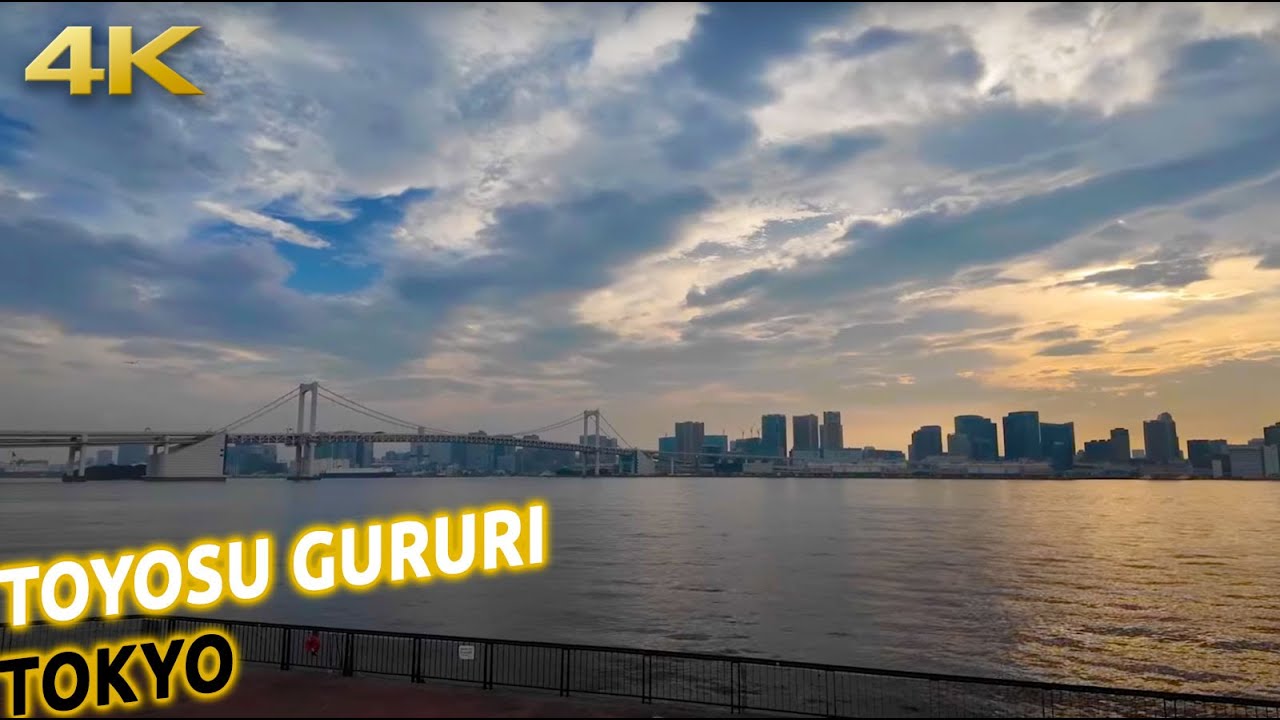 This is Tokyo Bay coast line, walking from Gururi Park to Toyosu ...