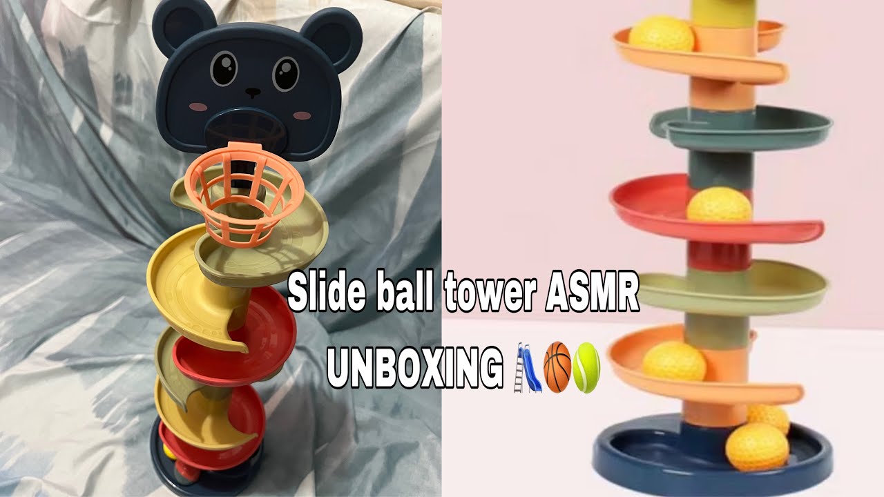 SLIDE BALL TOWER ASMR UNBOXING 🛝🏀🥎 - YouTube
