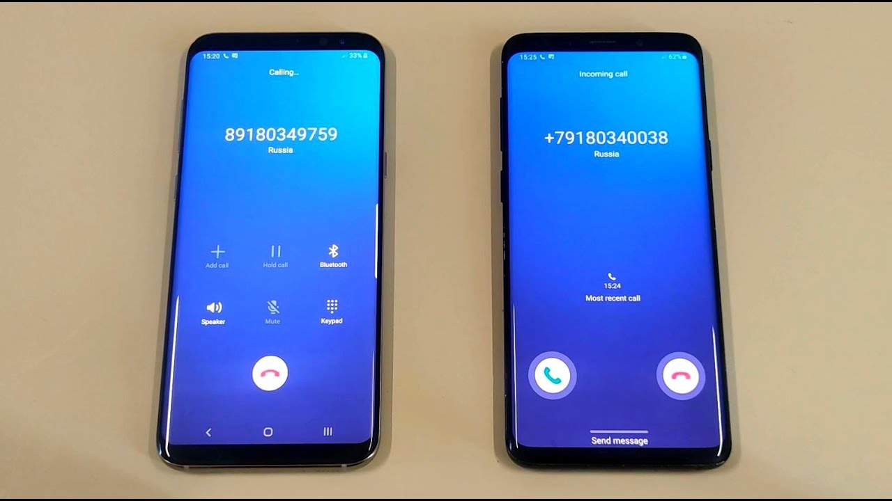 Samsung Galaxy S8 Plus + S9 Plus Incoming call & Outgoing call at the ...