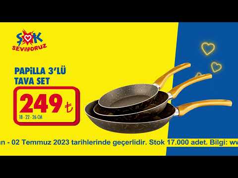 Papilla 3'lü Tava Seti hem ŞOK'ta hem Cepte ŞOK'ta!