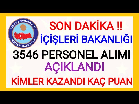 SON DAKİKA‼️3546 MEMUR ALIMI DUYURUSU GELDİ✅İÇİŞLERİ BAKANLIĞI SÖZLÜ MÜLAKAT SONUCU AÇIKLANDI  PUAN