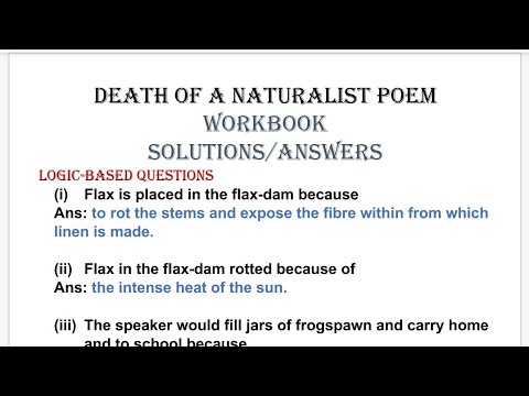 death of a naturalist class 11 Rhapsody isc workbook answers evergreen ...