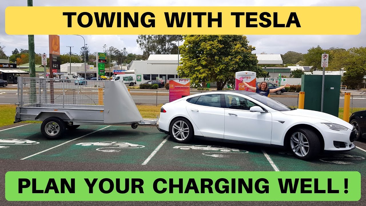 Towing 8x5 trailer with Tesla Model S - YouTube