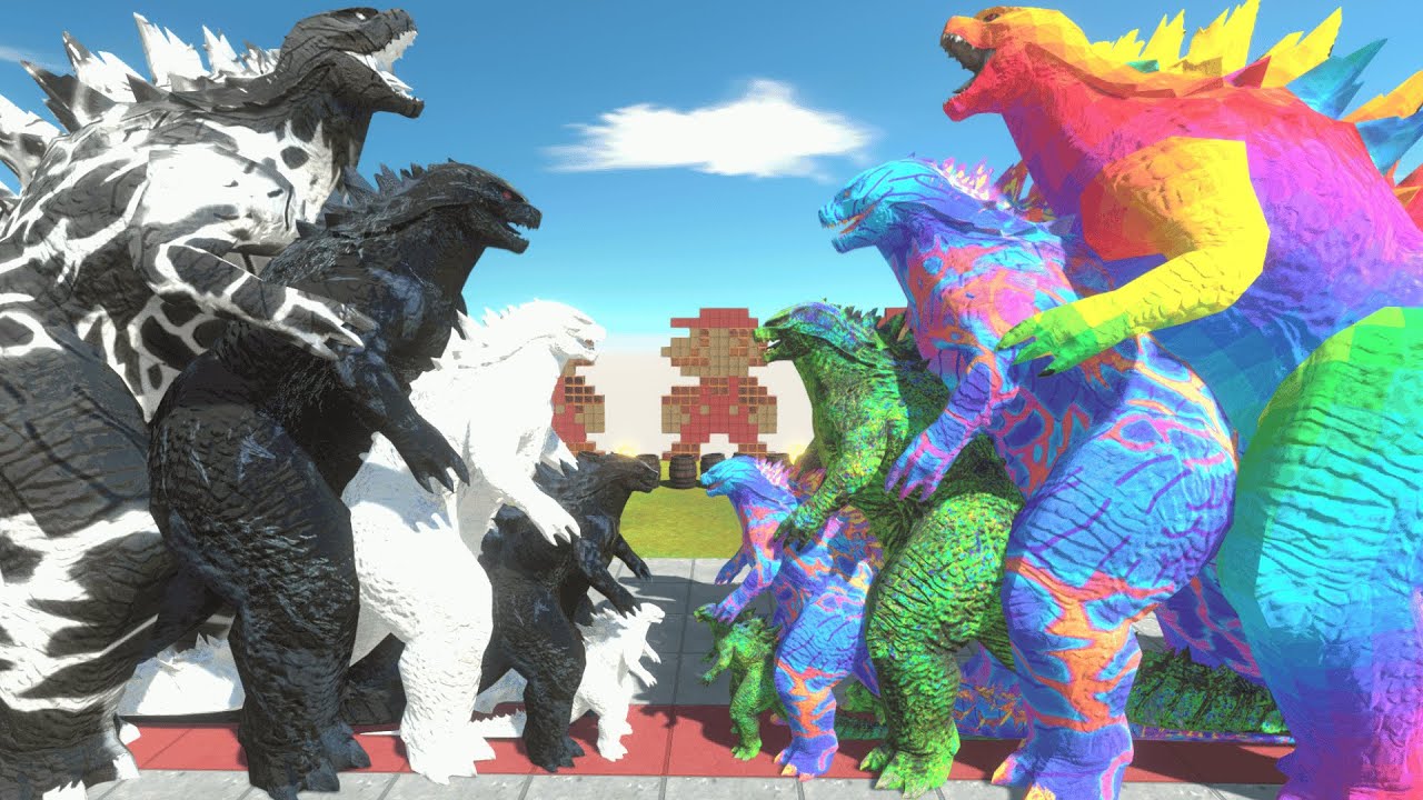 COLOR WAR - Evolution of BLACK and WHITE GODZILLA 2014 VS Evolution of ...