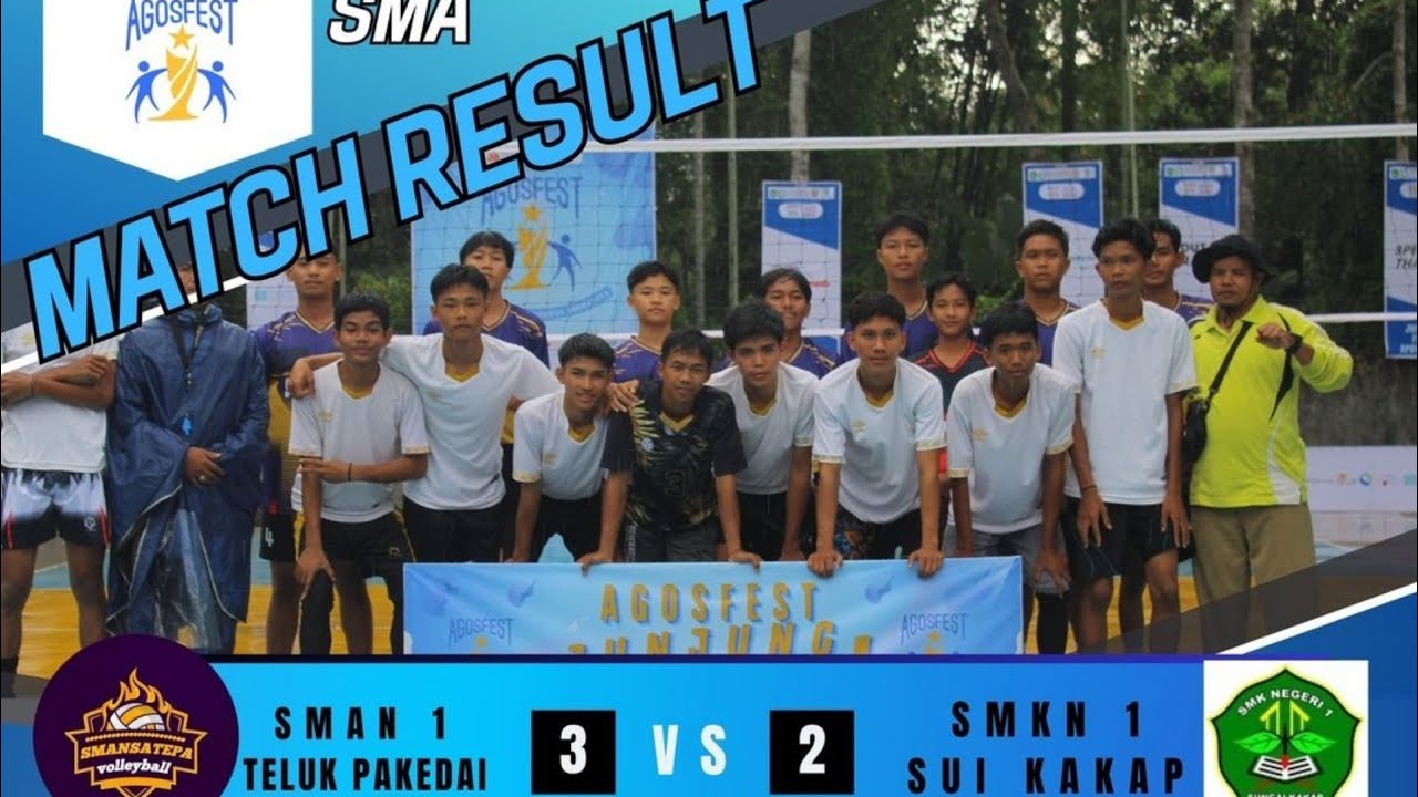 Live voli agosfest, SMA1 TELUK PAKEDAI vs SMK 1 SUNGAI KAKAP - YouTube
