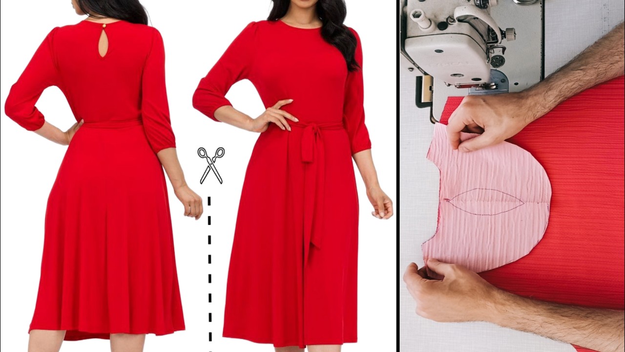 Sewing a full dress. A very important lesson for learning sewing. - YouTube