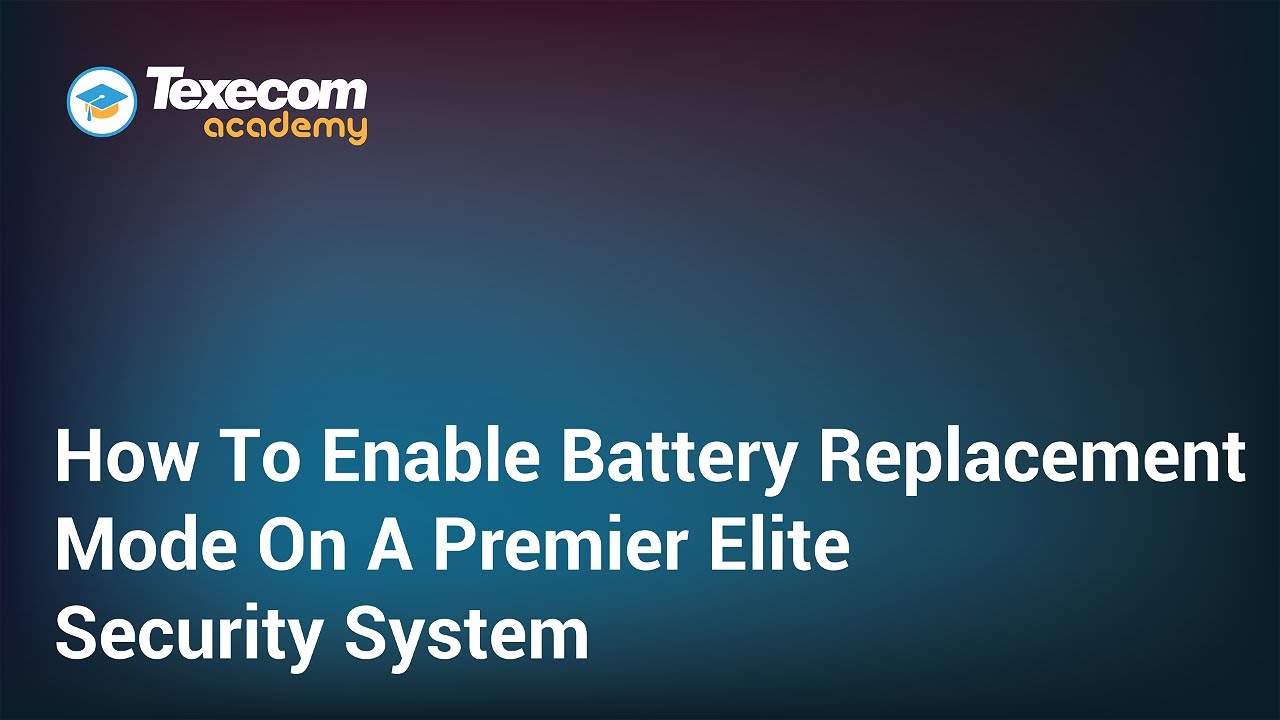 How To Enable Battery Replacement Mode On A Texecom Premier Elite ...