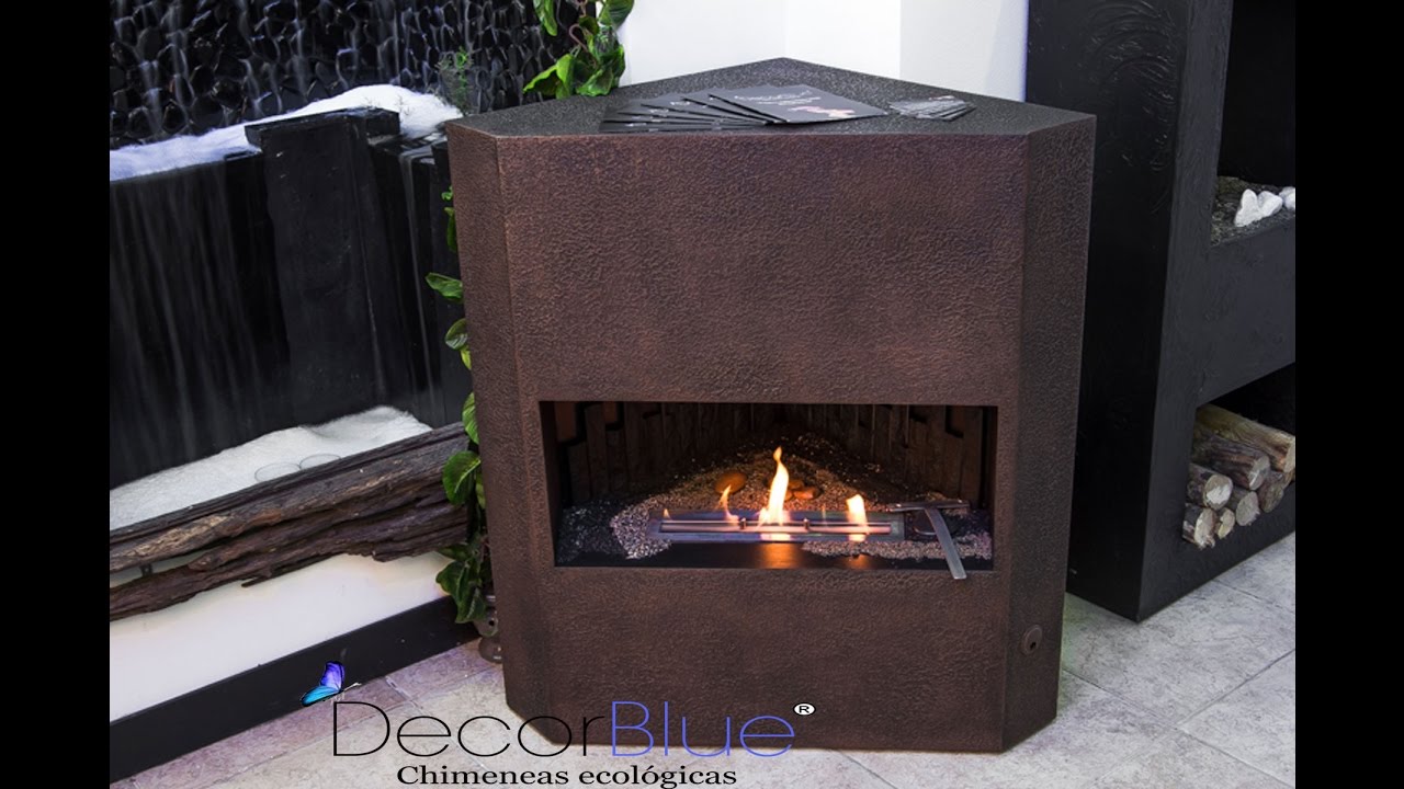 Chimenea Ecológica Esquinera Marca Decorblue - YouTube