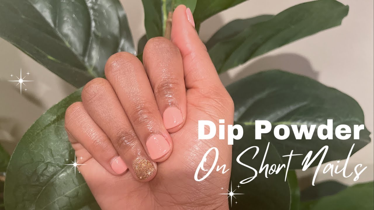 DIY Dip Powder, At Home, on Short Natural Nails #azure #dippowdernails ...