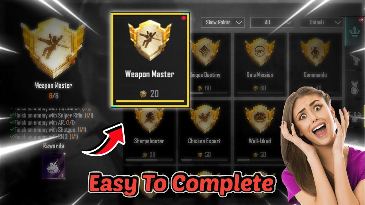 How To Complete Easily | Weapon Master Tittle | In Bgmi Weapon Master Achievement Complete In ...