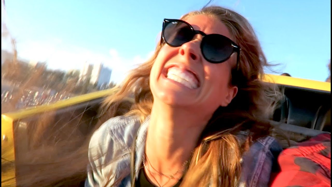 GIRL FREAKS OUT ON ROLLER COASTER!!!! (342) - YouTube