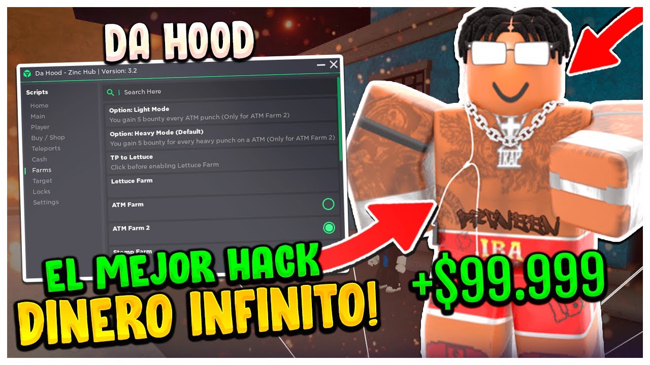 EL MEJOR H4CK/SCRIPT DE DA HOOD | DINERO INFINITO, AUTOFARM, VOLAR ...