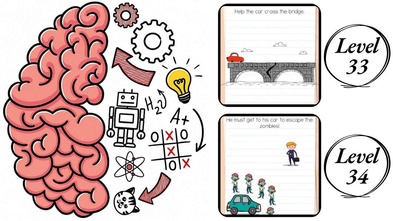 Brain Test : Level 33 , 34 – How to Solve? (Walkthrough) - YouTube