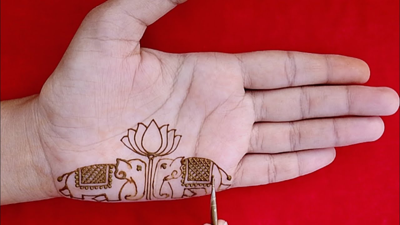 Elephant mehndi / How to draw a elephant in bridal mehndi / bridal ...