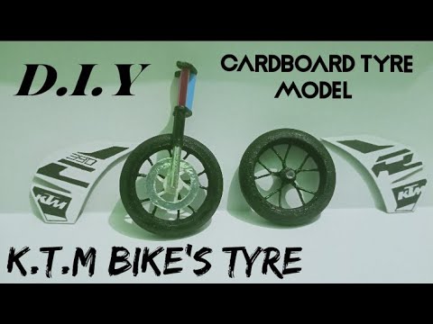 How to make a KTM bike's Tyre with cardboard. - YouTube