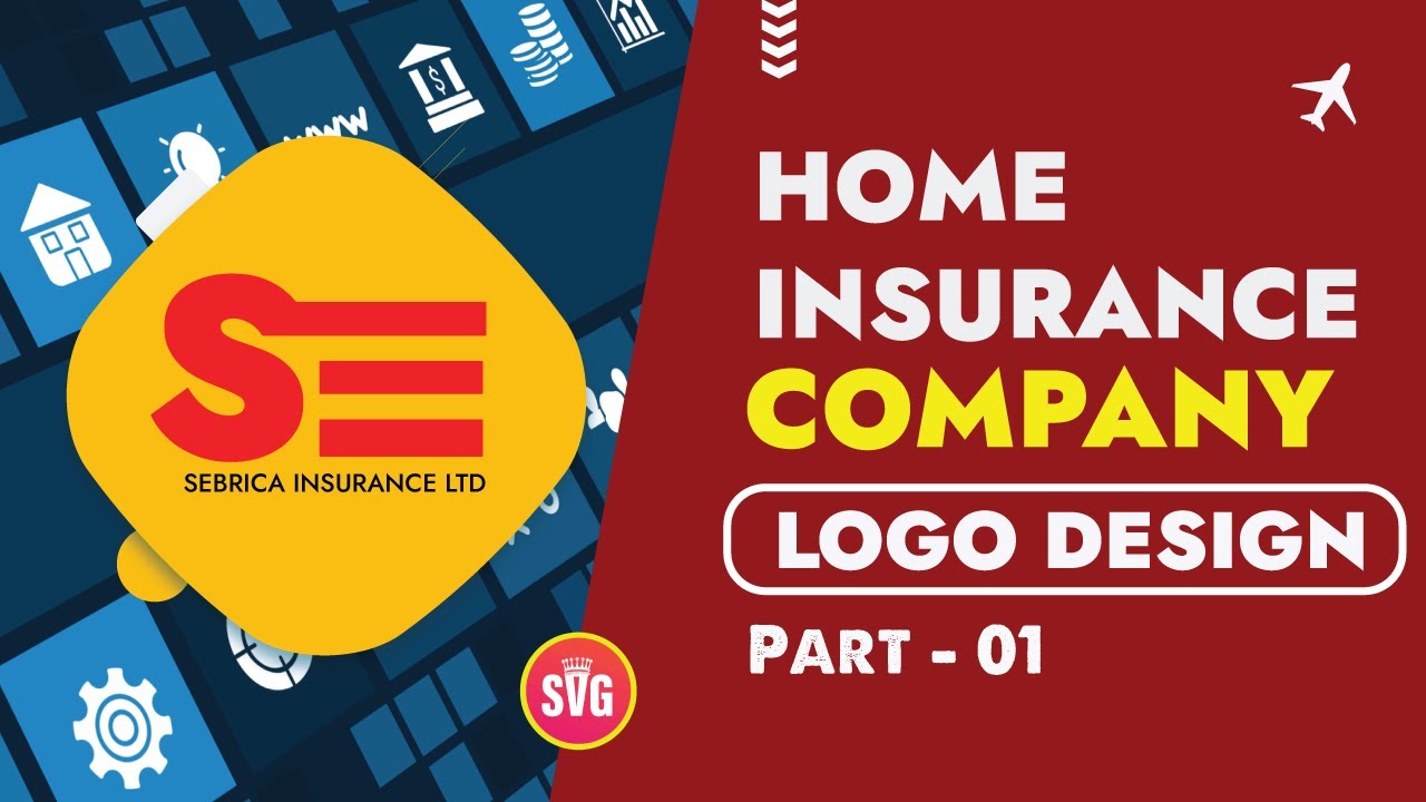 Home Insurance Logo Design in Illustrator || SVG Cut File || Part-01 ...