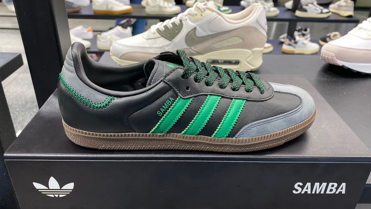 Adidas Samba OG (Core Black/Green/Grey Six) - Style Code: IE6520