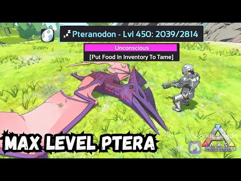 MAX LEVEL PTERANODON TAMING!! ARK SURVIVAL EVOLVED MOBILE 2.0