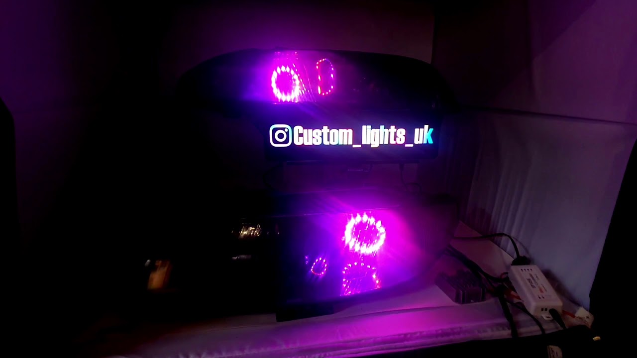 Nissan skyline R33 custom rgbw headlights - YouTube