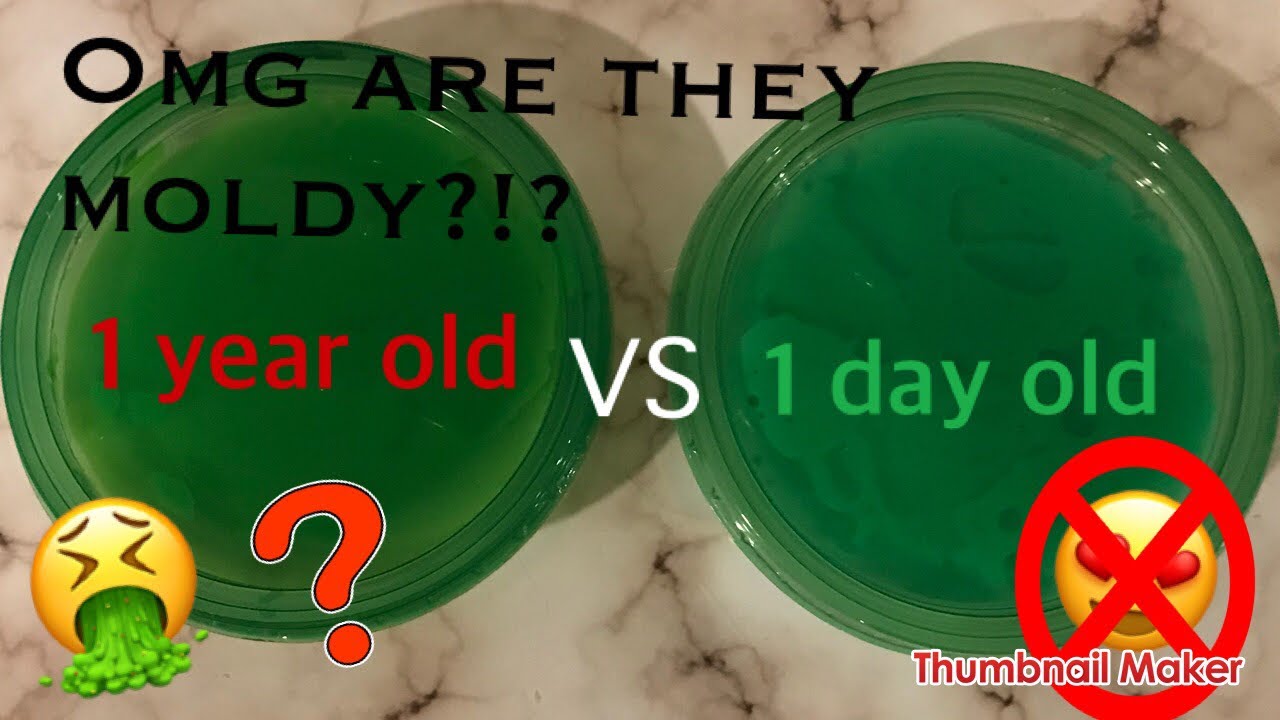 1 year old slime v.s. 1 day old slime!! *Did they change ...