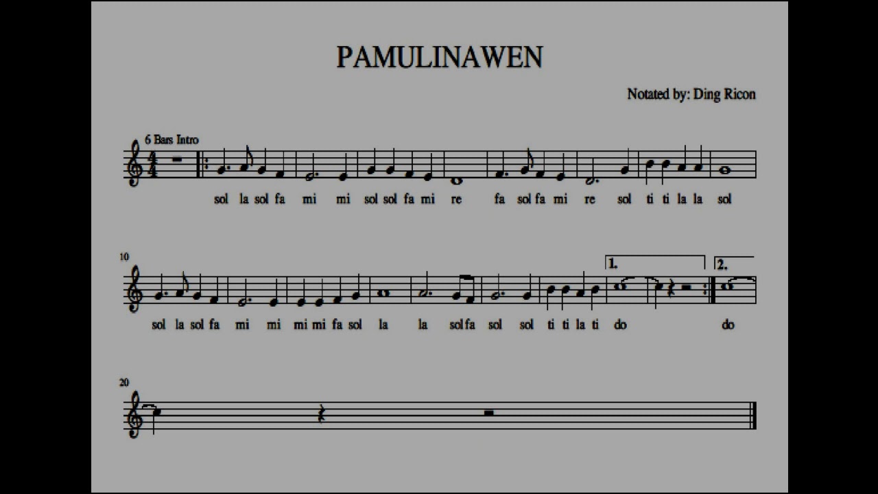 PAMULINAWEN (Poprock Style) - EASY Play-along accompaniment for C ...