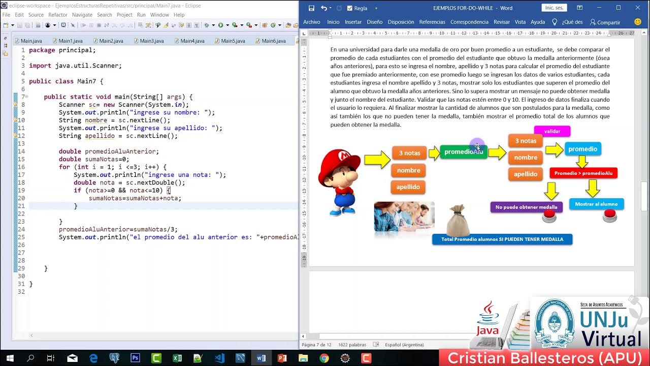 Estructuras repetitivas For Do While EN JAVA Ejemplos PRACTICA UNJU VIRTUAL PARTE 7/13 - YouTube